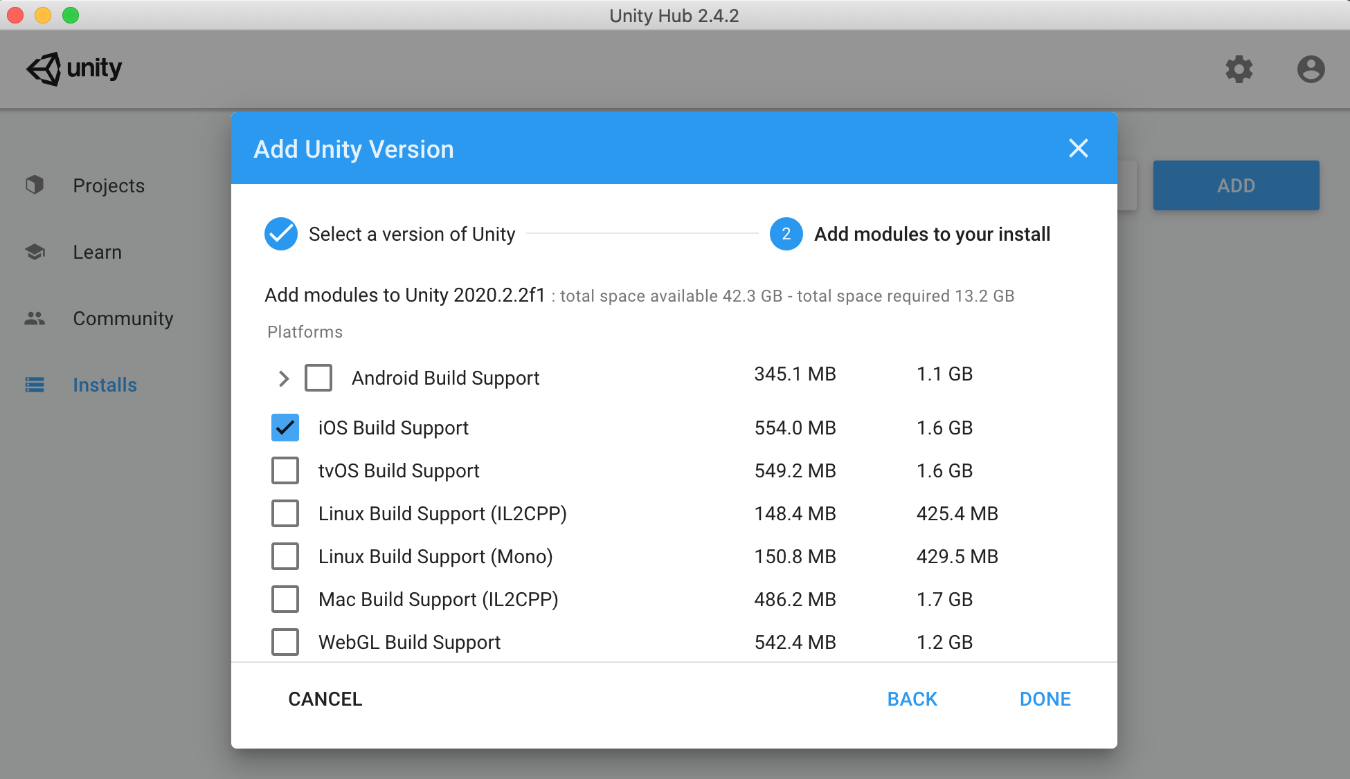 Unityでios用モジュールが無くてビルドできない時の対処法 Little Engineer